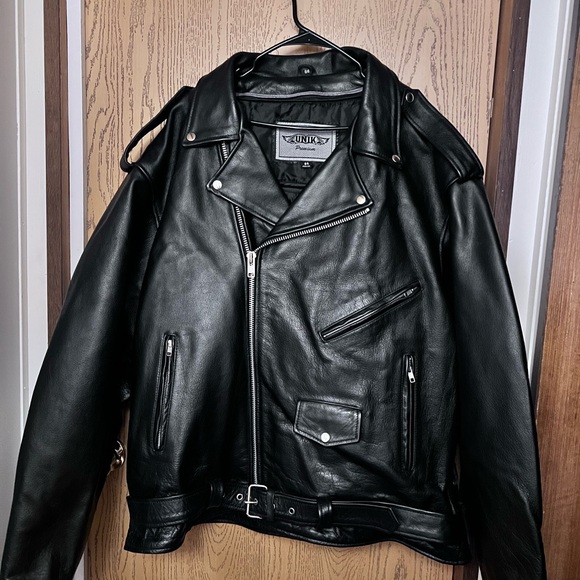 Unik | Jackets & Coats | Unik Leather Moto Jacket Worn A Handful Of ...